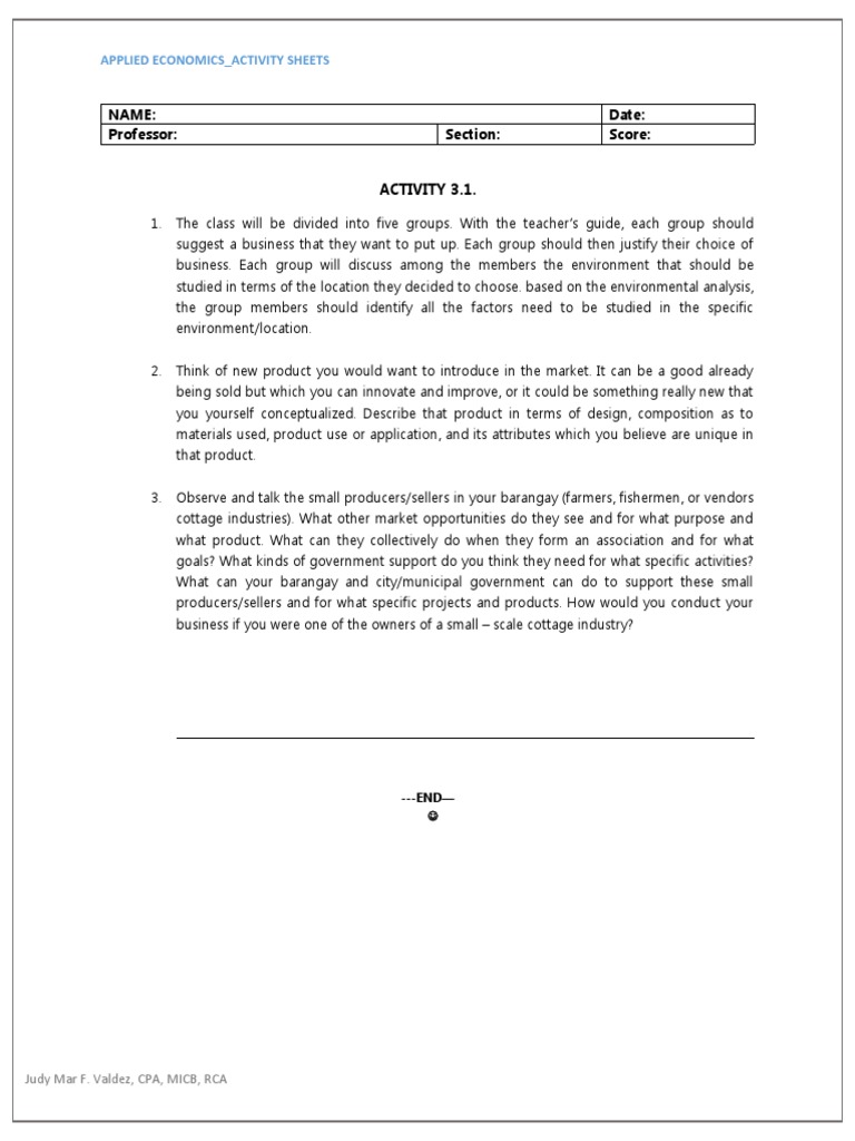 Unit 3 - Activity Sheets | PDF