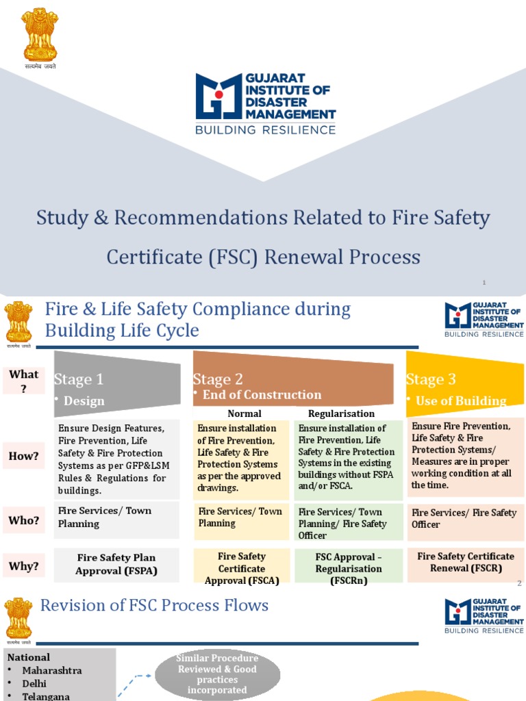 Study & Recommendations Related To Fire Safety Certificate (FSC ...