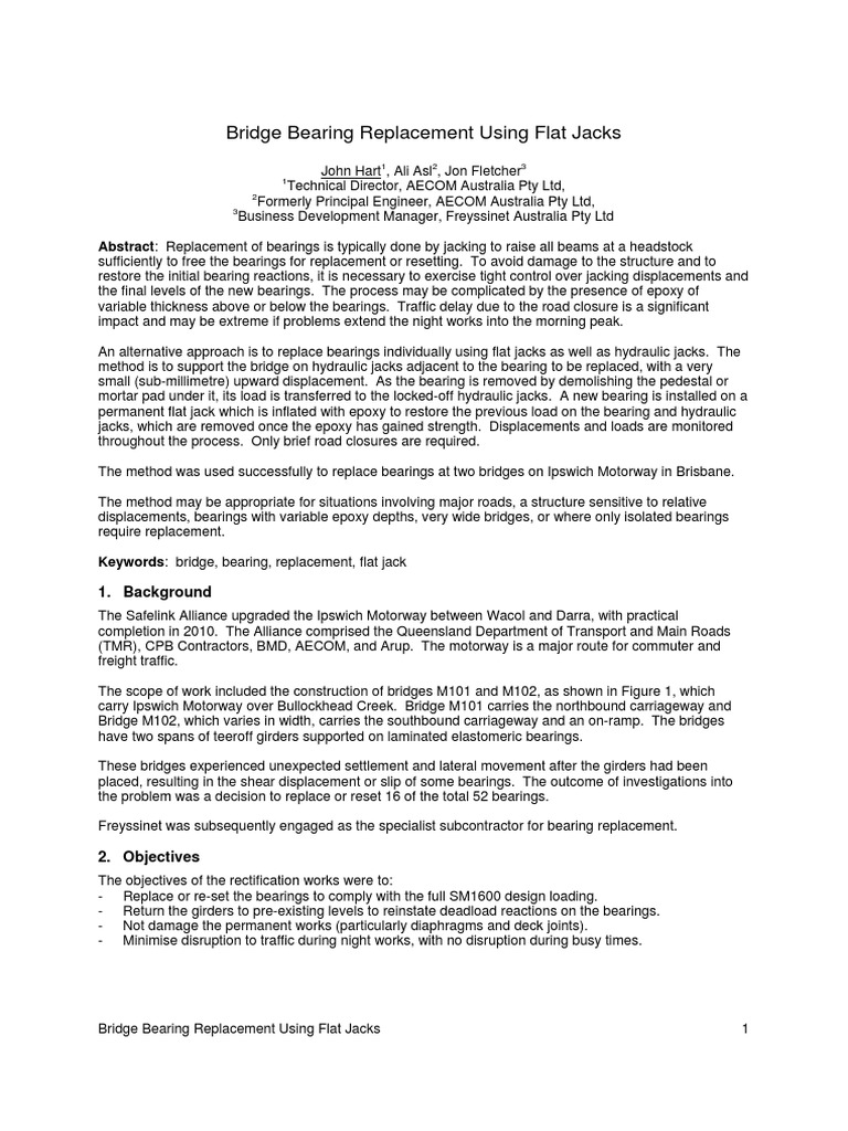 Bridge Bearing Replacement Using Flat Jacks | PDF | Bearing (Mechanical ...