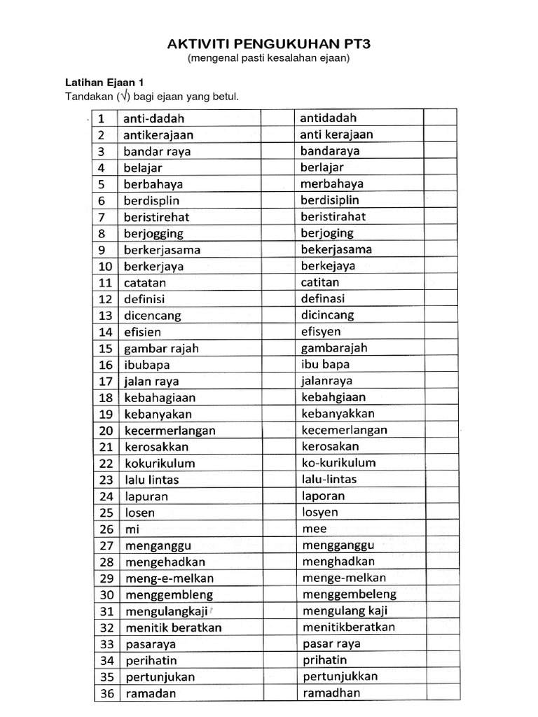 09 Latihan Kesalahan Ejaan | PDF