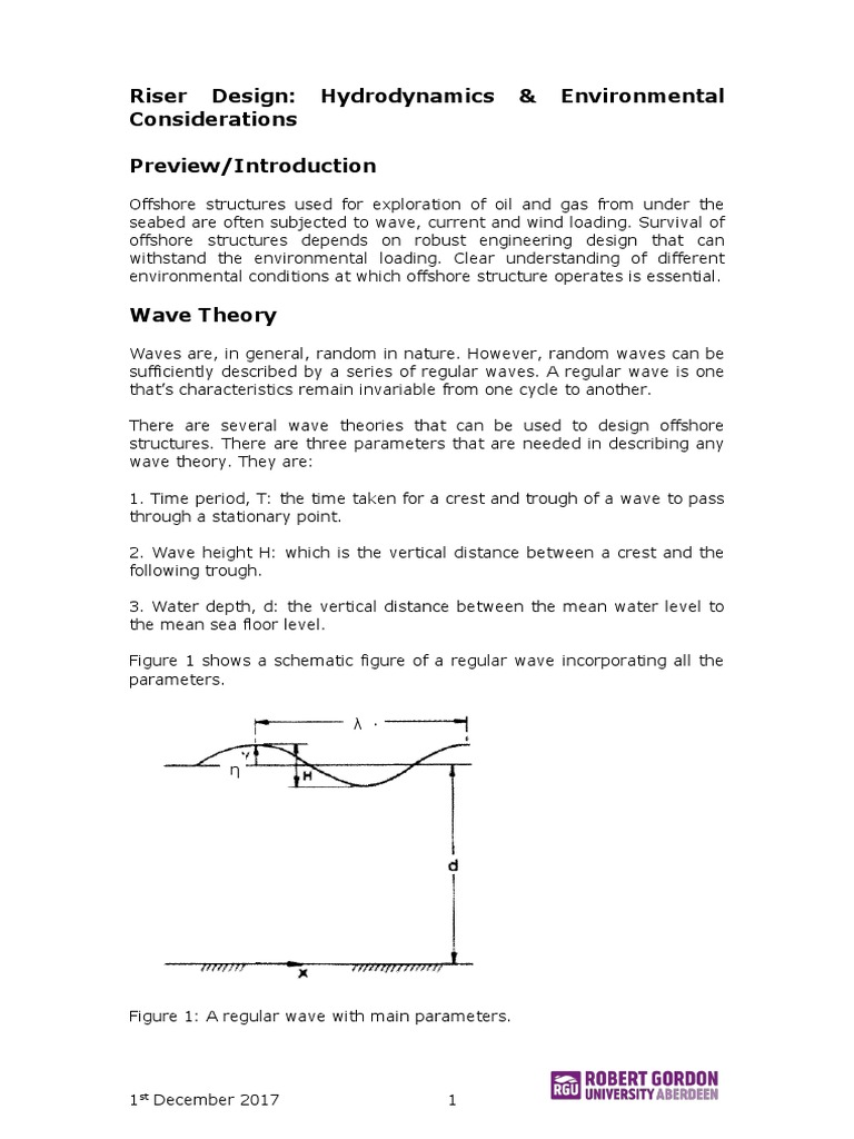 Riser Design Hydrodynamics Environmental Considerations - RGU | PDF ...