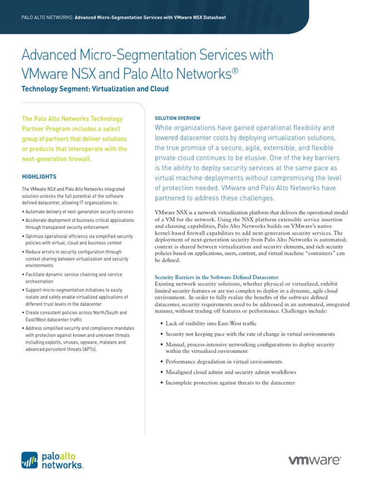 Palo Alto VMware NSX Eng | PDF | Virtualization | Computer Network