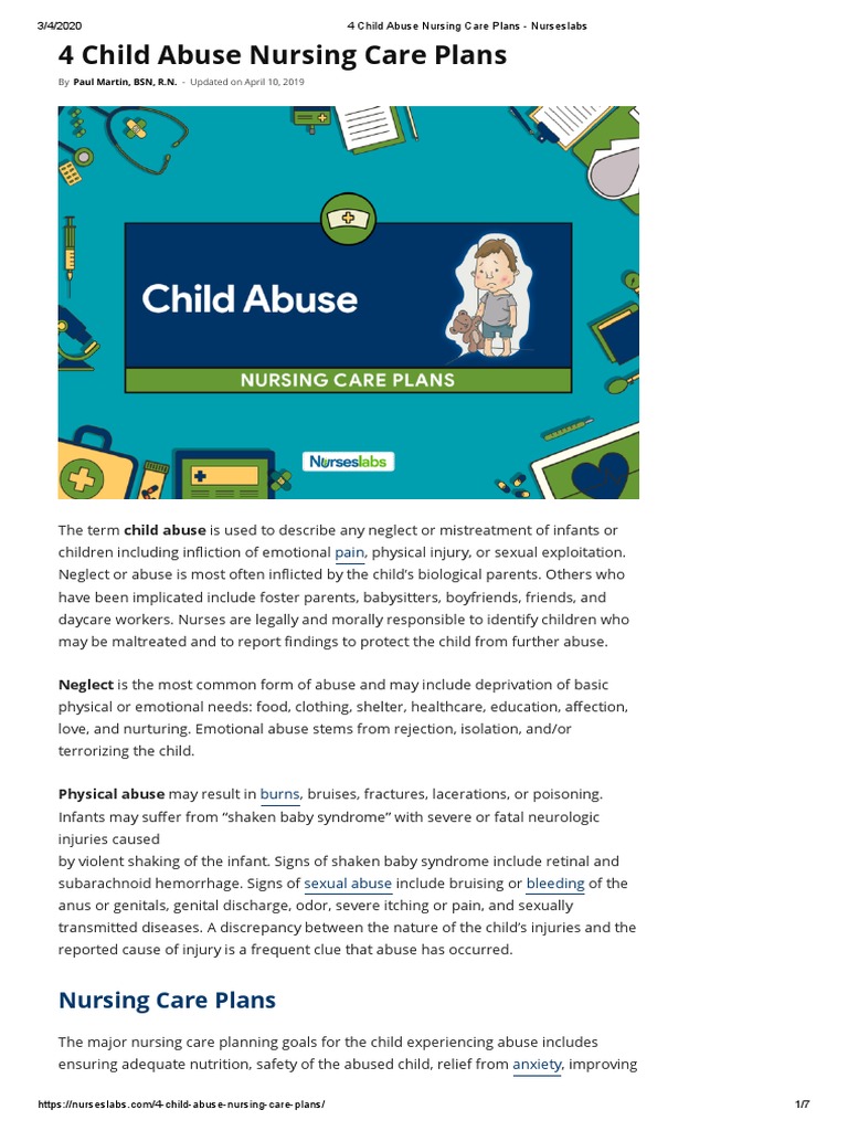 1 Child Abuse Nursing Care Plan PDF | PDF | Child Abuse | Weight Loss