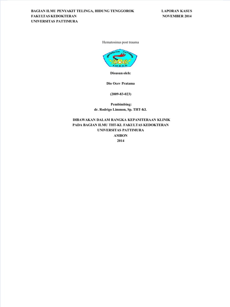 Dokumen - Tips Hematosinus | PDF