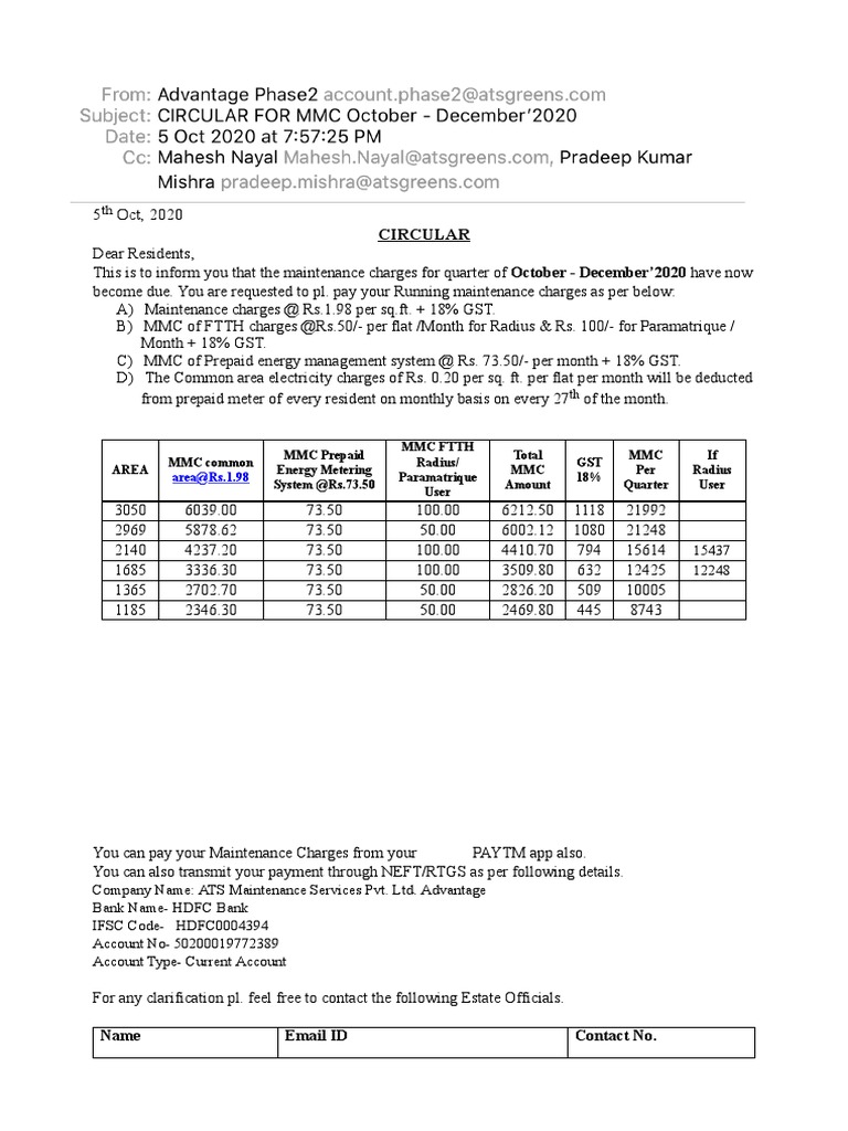 CIRCULAR FOR MMC October - December'2020 | PDF | Cyberspace | Communication