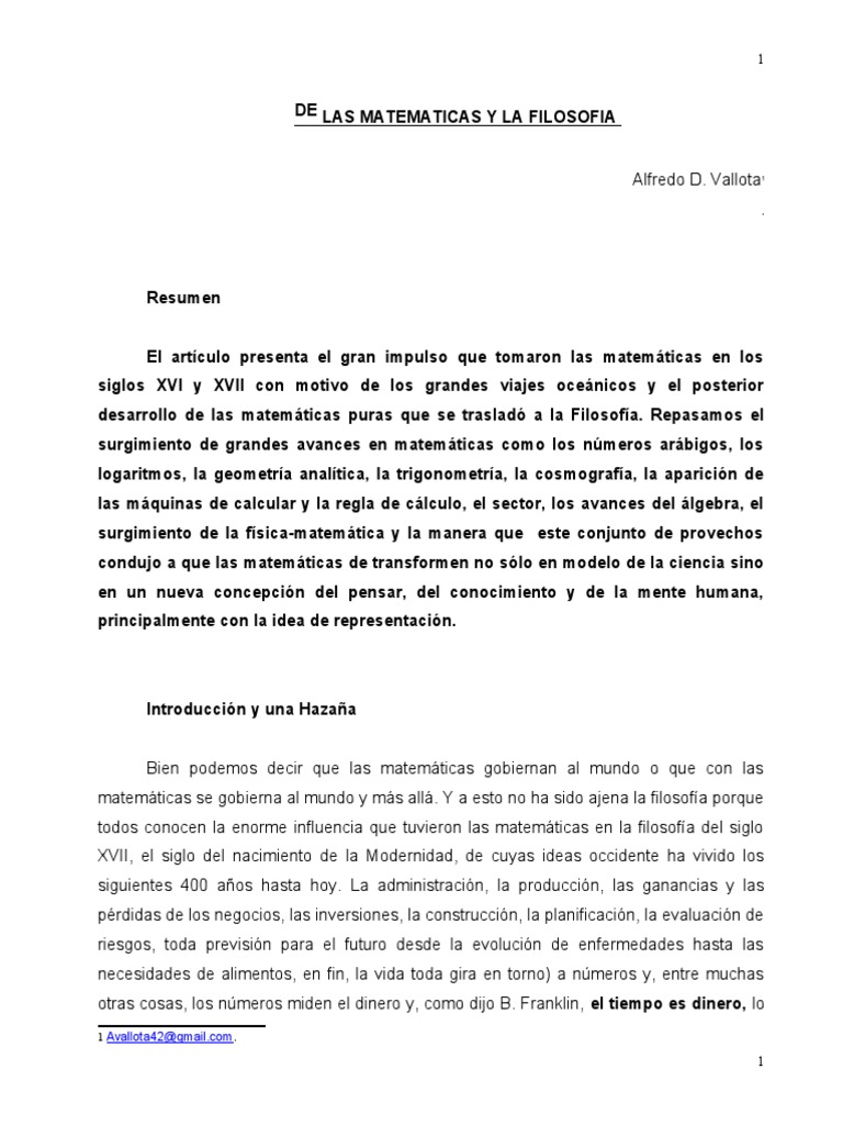 Matemáticas y Filosofía en la Modernidad | PDF | Algoritmos | Números