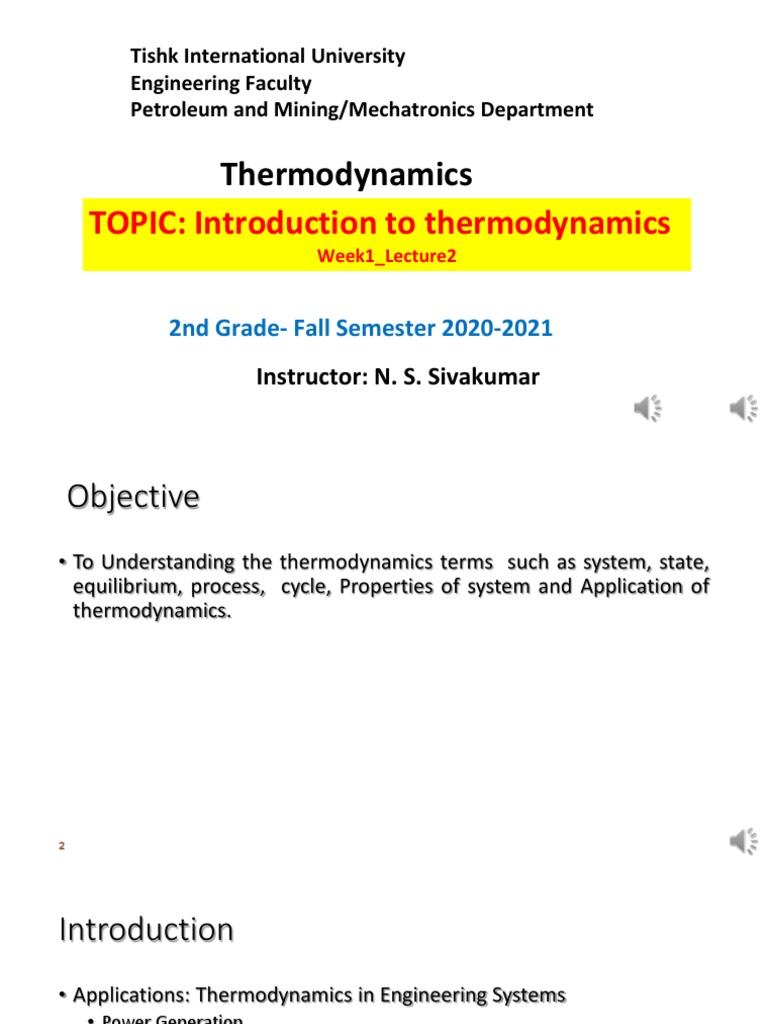 Thermodynamics: TOPIC: Introduction To Thermodynamics | PDF ...