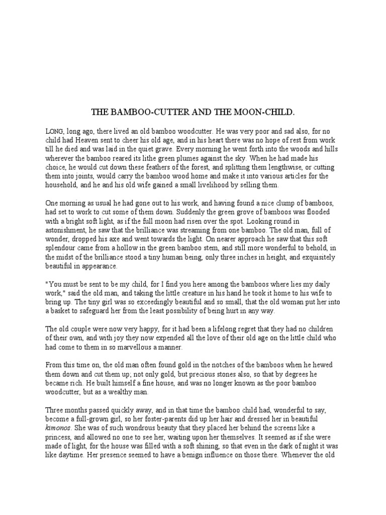 The Tale of The Bamboo Cutter | PDF