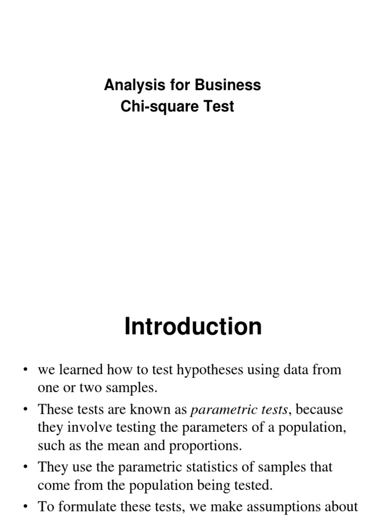 Chi-Square Test in Business Analysis | PDF | Chi Squared Test | Chi ...