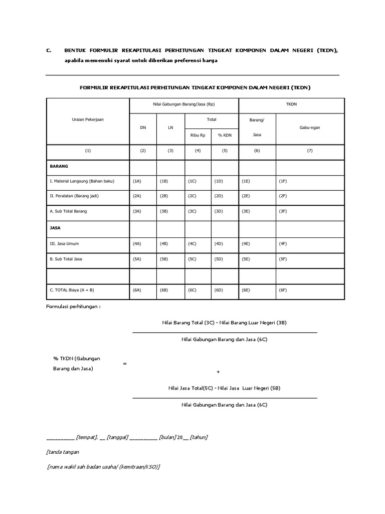 Form Rekap TKDN PDF | PDF