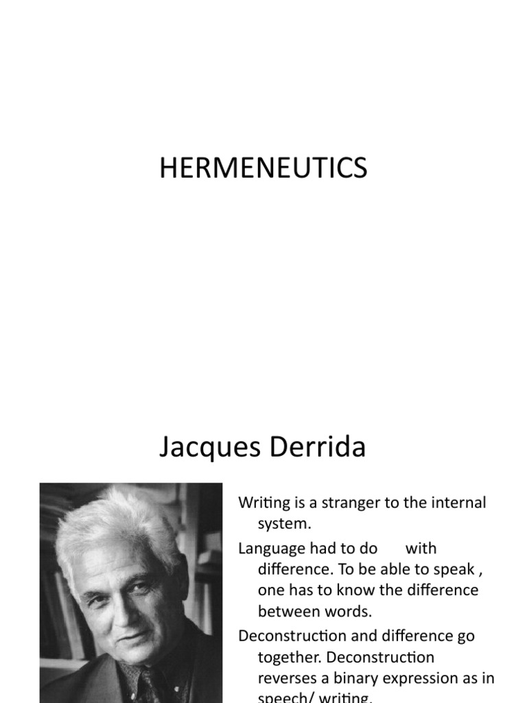 Derrida | PDF | Deconstruction | Jacques Derrida