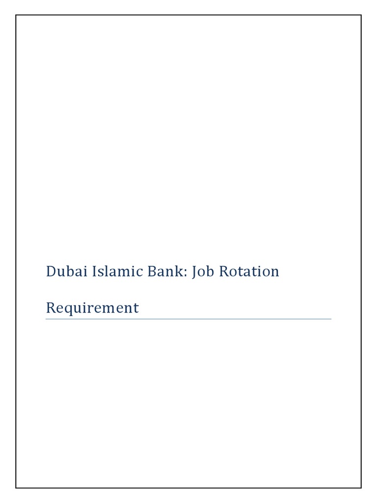 Islamic Banking (Job Rotation) | PDF | Islamic Banking And Finance | Banks