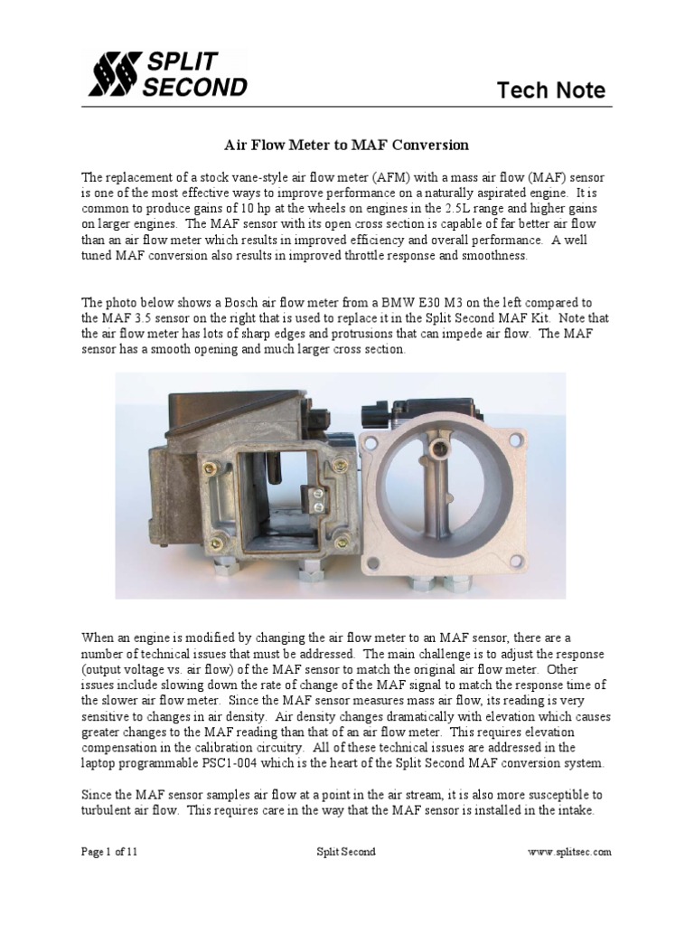 MAF Sensor Conversion for Performance Boost | PDF | Atomic Force ...