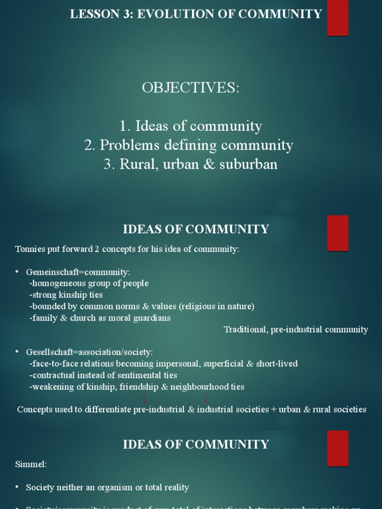 Lesson 3 Evolution of Community | PDF | Suburb | Community