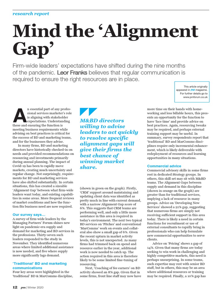 Alignment Gap | PDF | Marketing Communications | Consultant