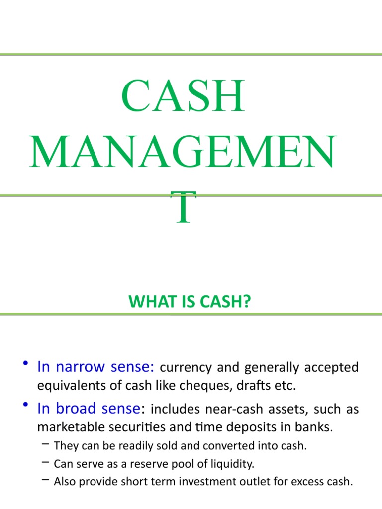 Cash Management | PDF | Cash | Financial Transaction