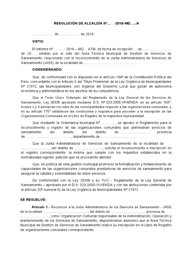 Modelo R.A. Reconocimiento de Jass | PDF | Gobierno local | Información ...