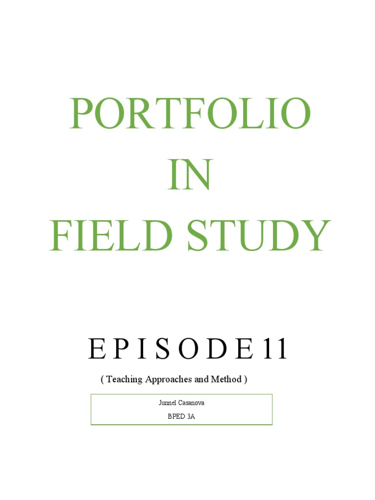 Portfolio IN Field Study: Episode11 | PDF | Constructivism (Philosophy ...