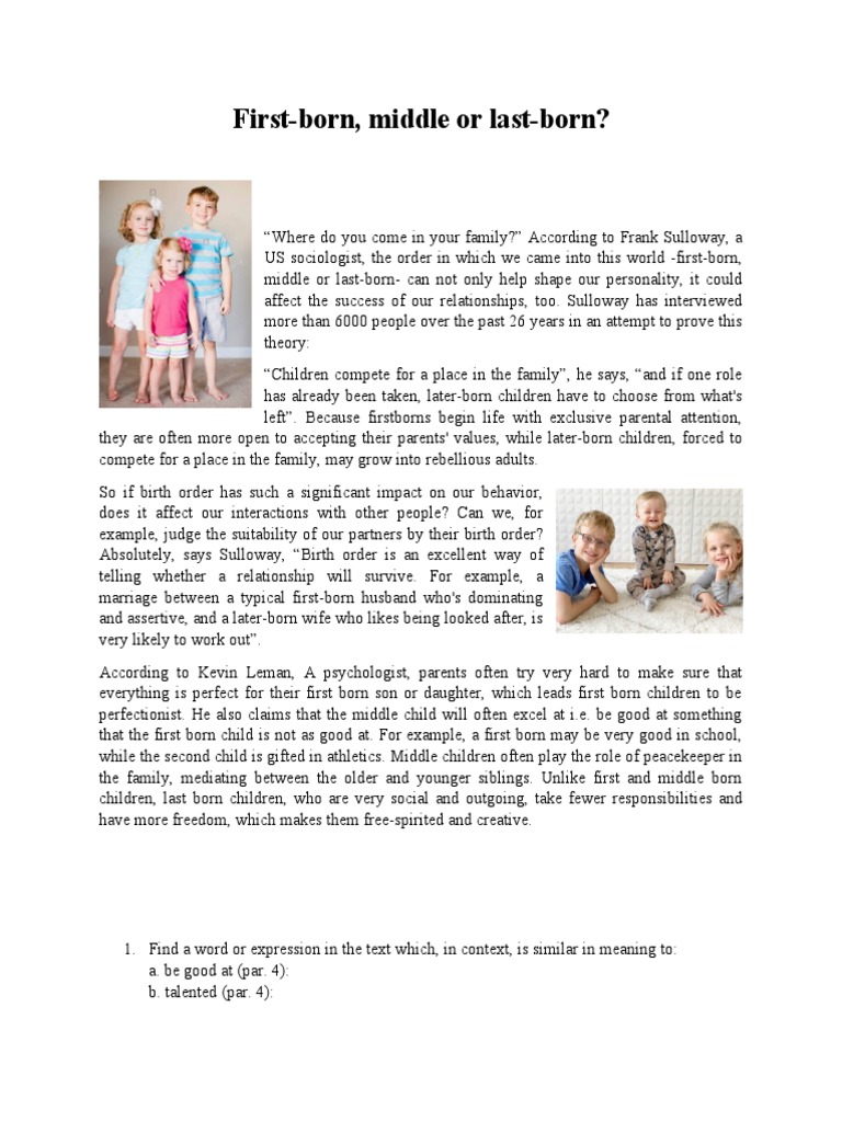 Impact of Birth Order on Personality | PDF | Sibling | Family