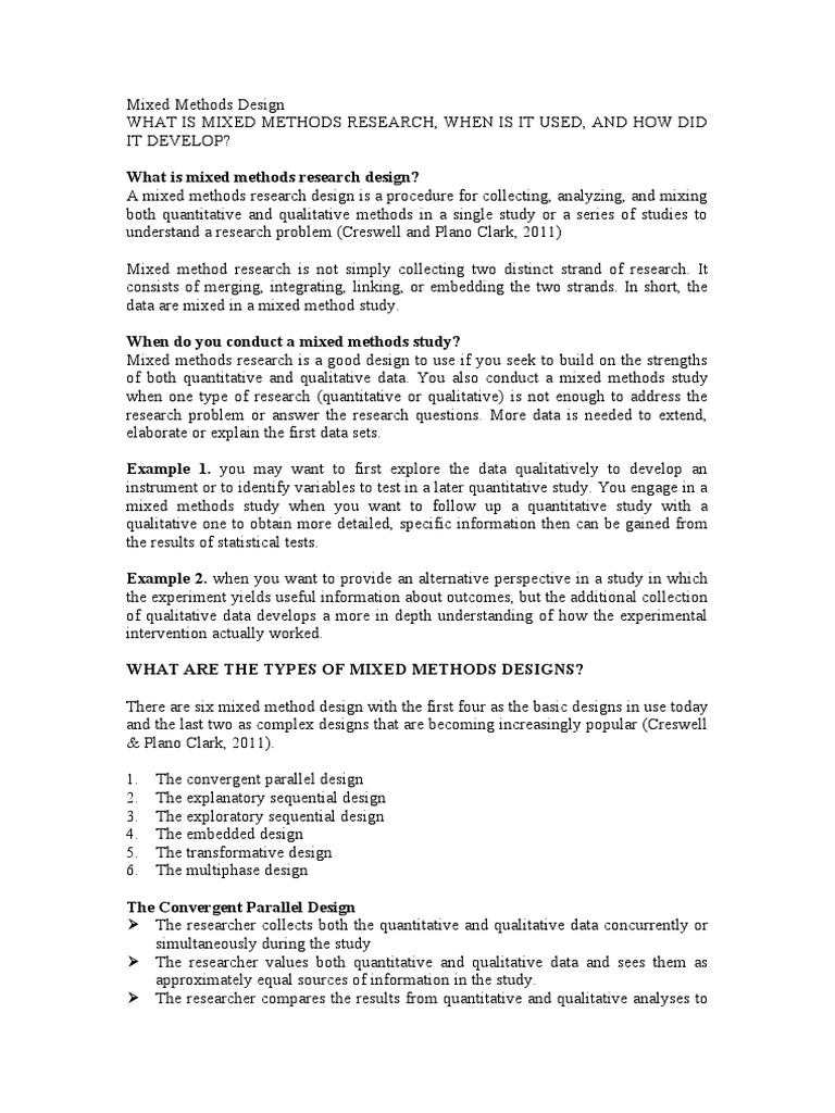 Understanding Mixed Methods Design | PDF | Qualitative Research ...