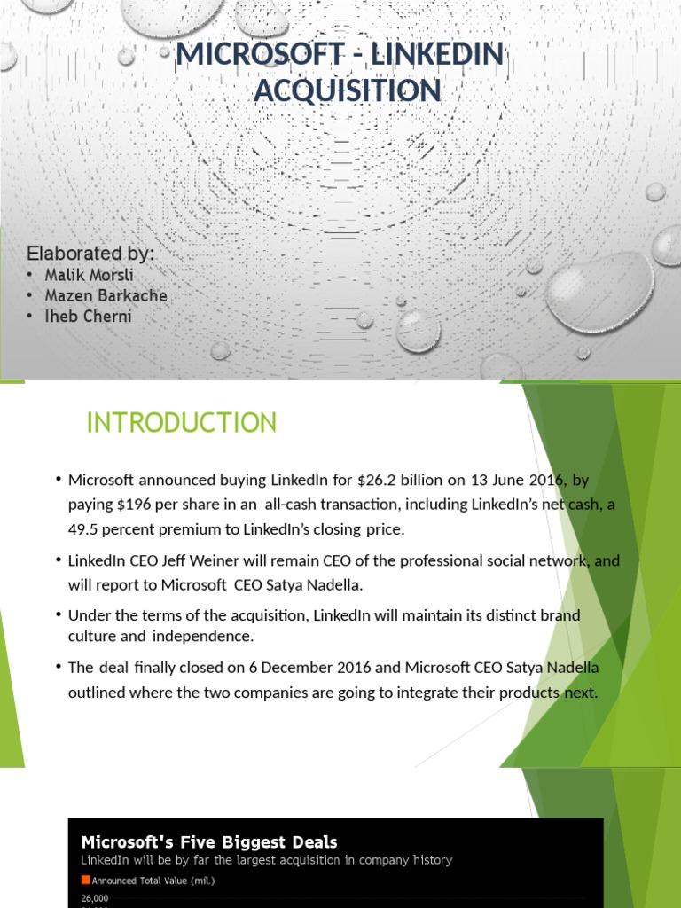 Microsoft-LinkedIn Acquisition Overview | PDF | Linked In | Microsoft