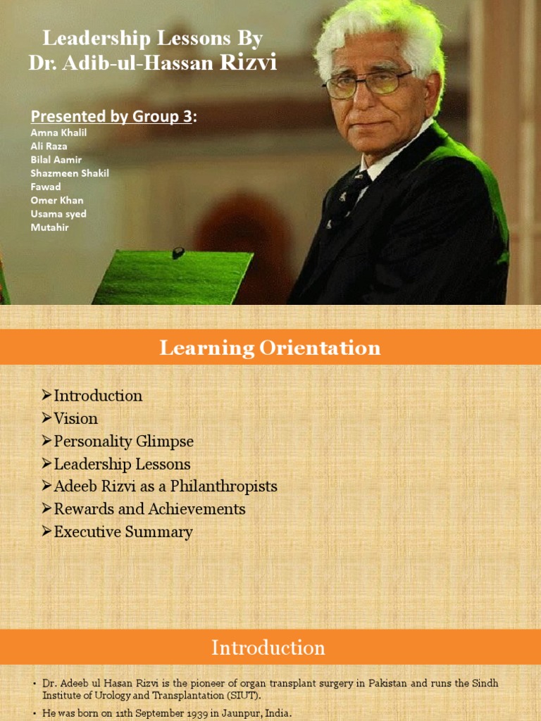Leadership Lessons by DR Adib Rizvi | PDF | Organ Donation