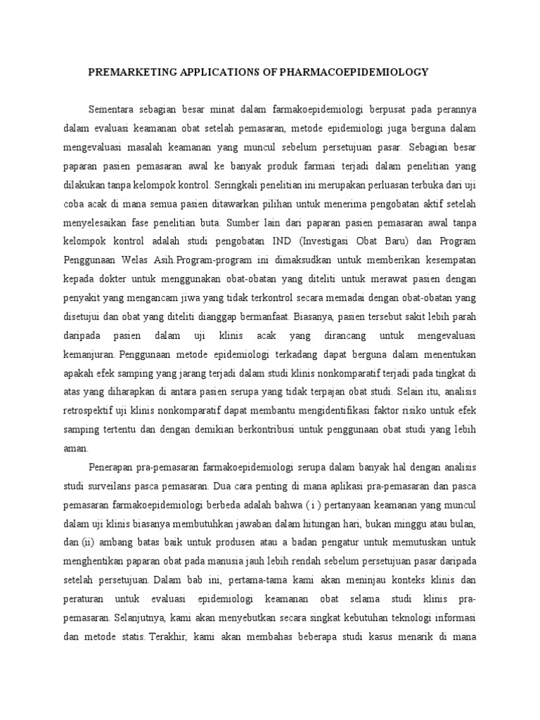 Premarketing Applications of Pharmacoepidemiology111222 | PDF ...