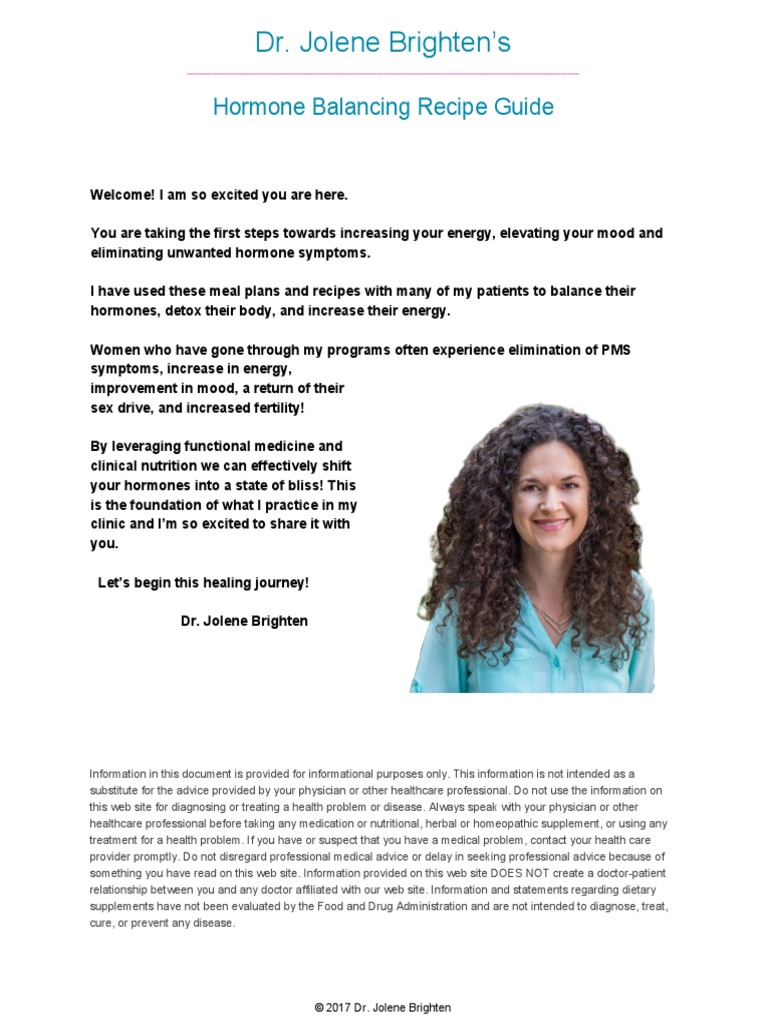 Dr. Jolene Brighten's: Hormone Balancing Recipe Guide | PDF | Salad ...