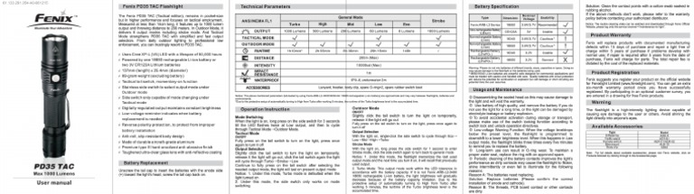 Fenix pd35 TAC 3 User Manual | PDF