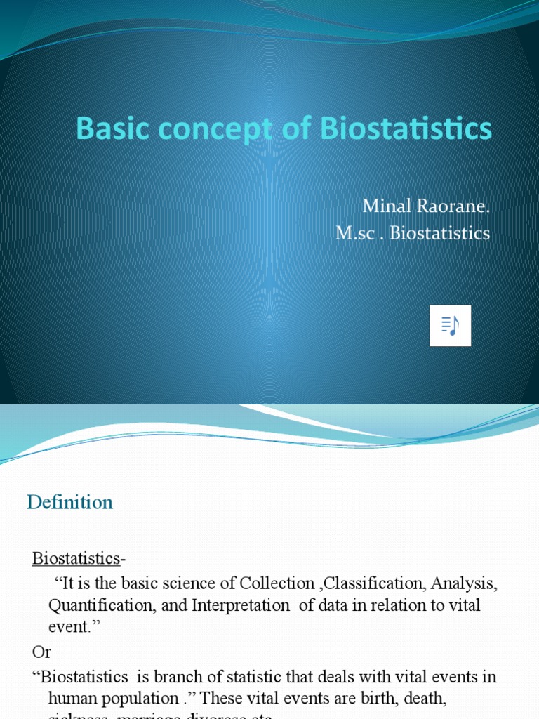 Basic Concept of Biostatistics Minal | PDF | Biostatistics | Variable ...