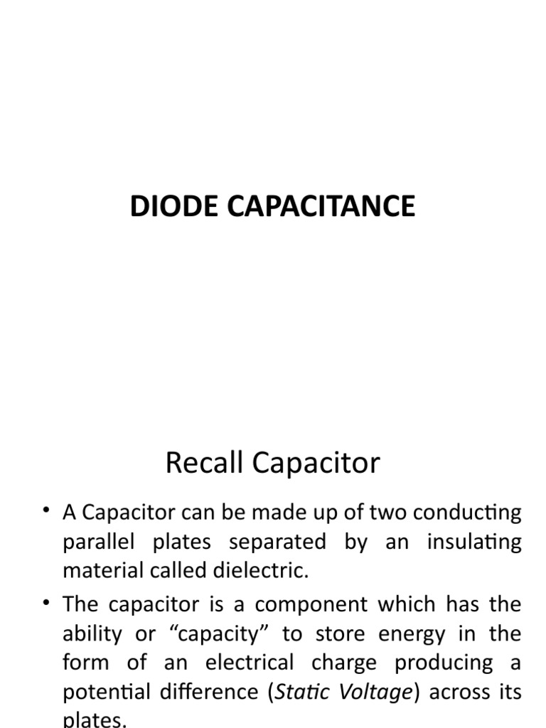 Diode Diffusion Capacitance | PDF | Capacitor | Diode