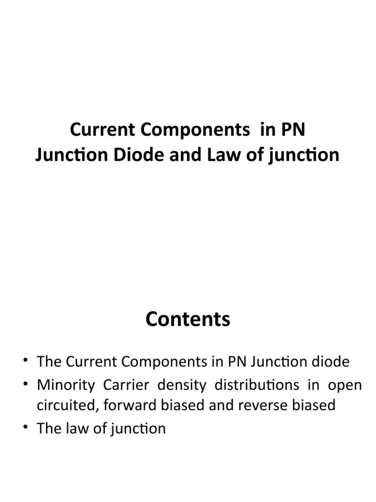Current Components and Law of Junction (17.8.20) | PDF | P–N Junction ...