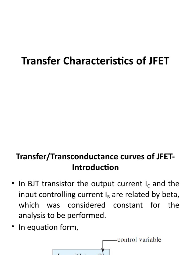 JFET Transfer Characteristics Explained | PDF | Field Effect Transistor | Electricity