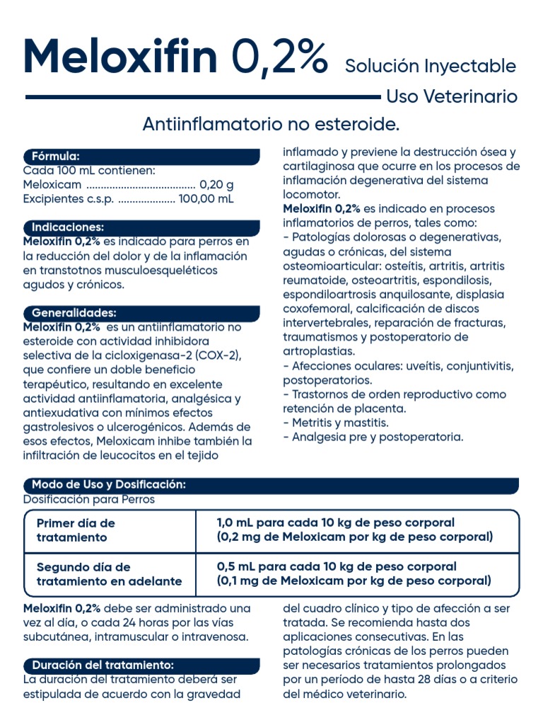 Meloxifin 02 Solucion Inyectable - Inserto PDF | PDF | Antiinflamatorio ...