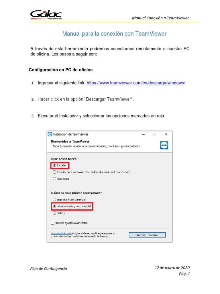Manual para La Conexion Con TeamViewer | PDF | Contraseña | Informática