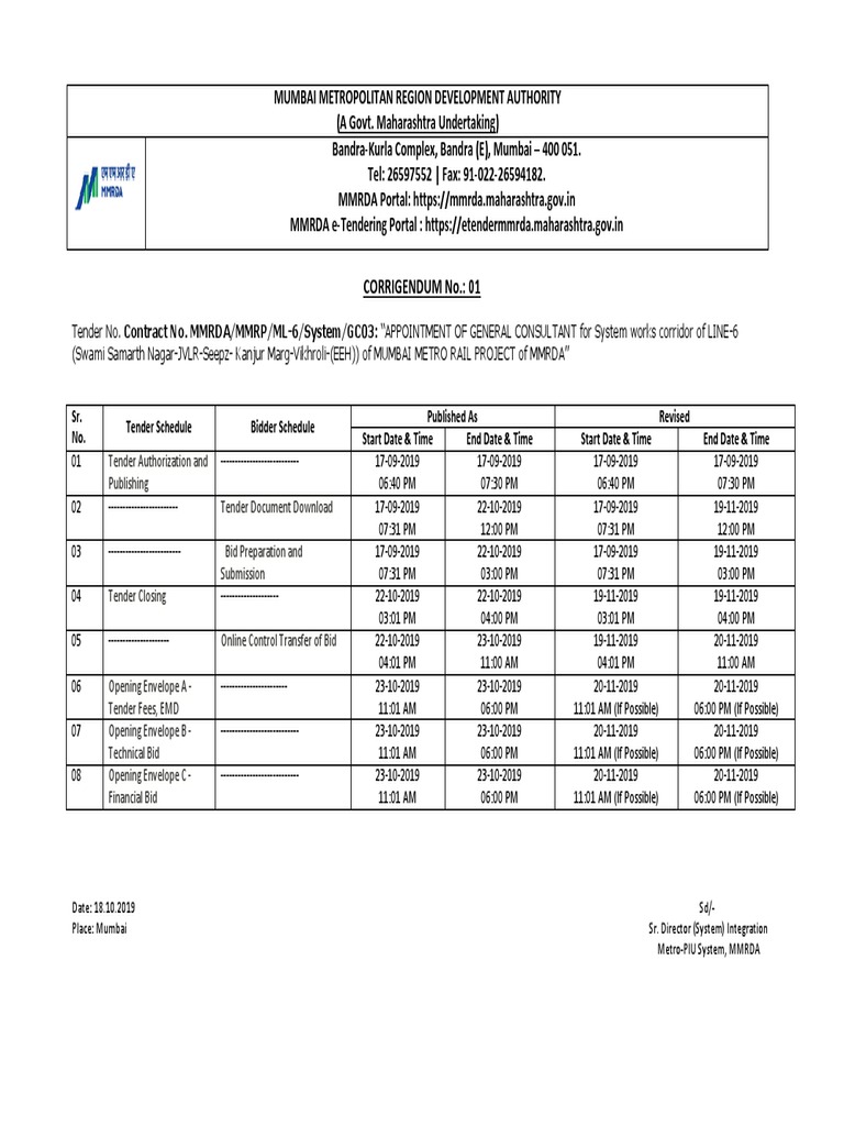 Corrigendum 01 For Extension | PDF | Business