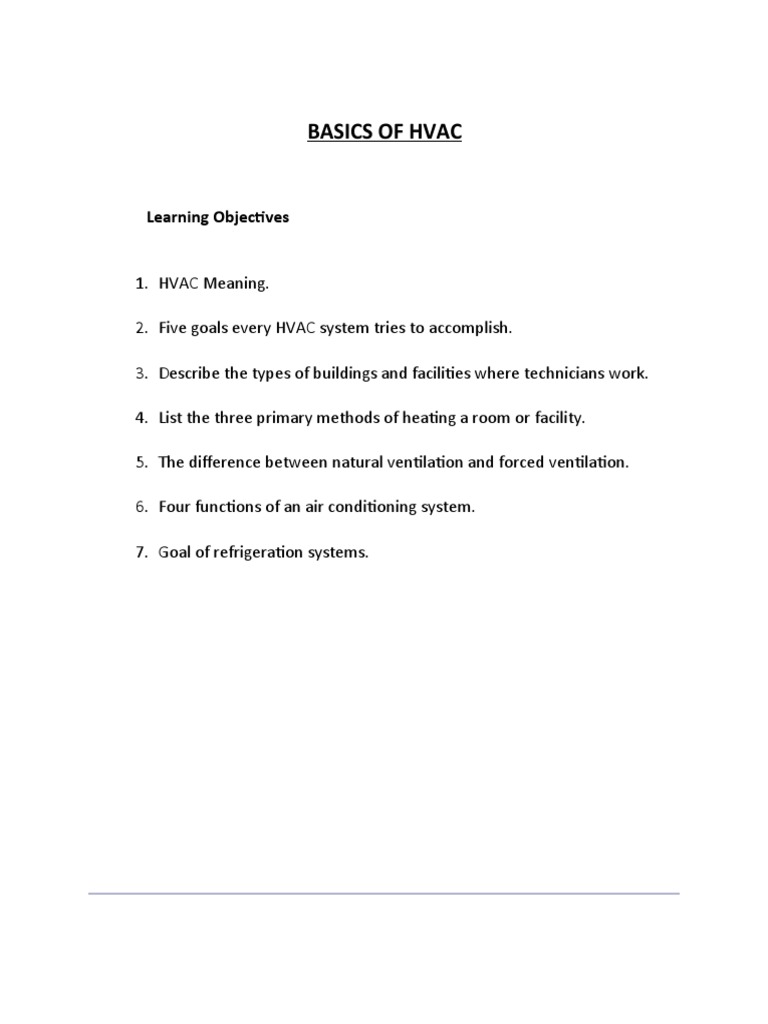 Module1 - Basics of HVAC | PDF | Air Conditioning | Automation Module1 - Basics of HVAC | PDF | Air Conditioning | Automation