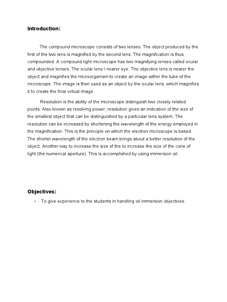 Lab Report 1 - MIC161 | PDF | Angular Resolution | Microscope