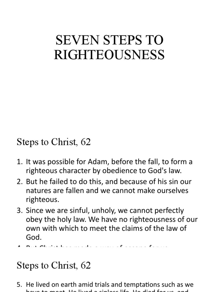 Steps To Righteousness | PDF