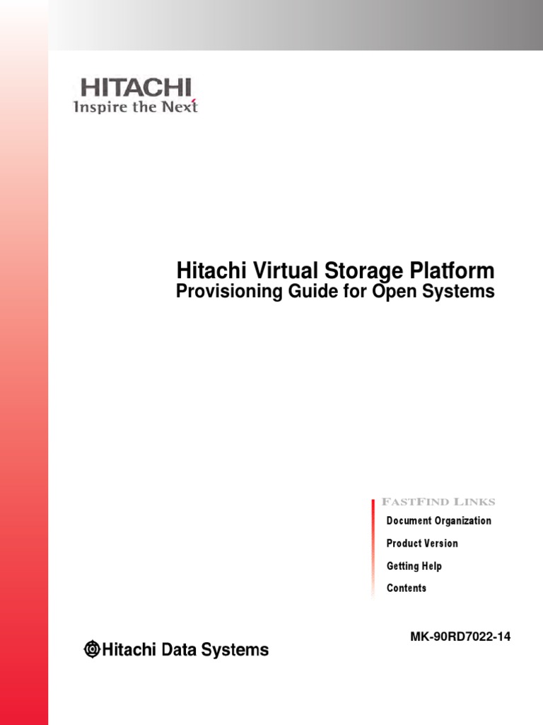 Hitachi Virtual Storage Platform Provisioning Guide For Open Systems ...