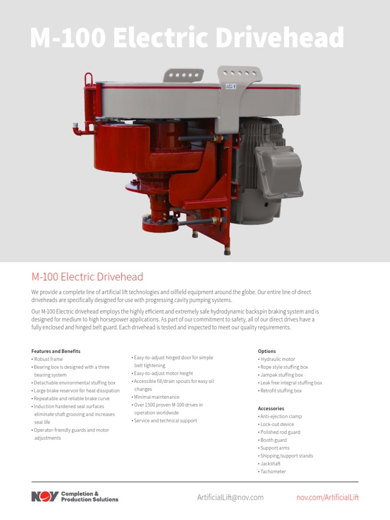M100ElectricDrivehead ENG v01 | PDF | Electric Motor | Brake