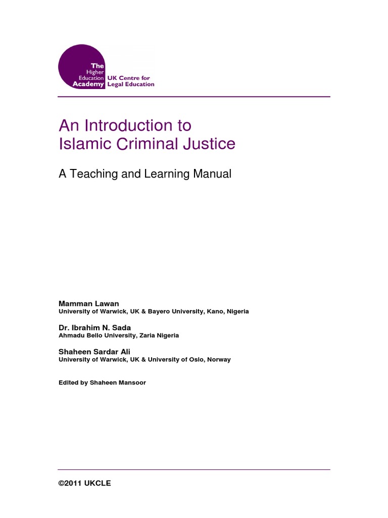 An Introduction To Islamic Criminal Justice: A Teaching and Learning ...
