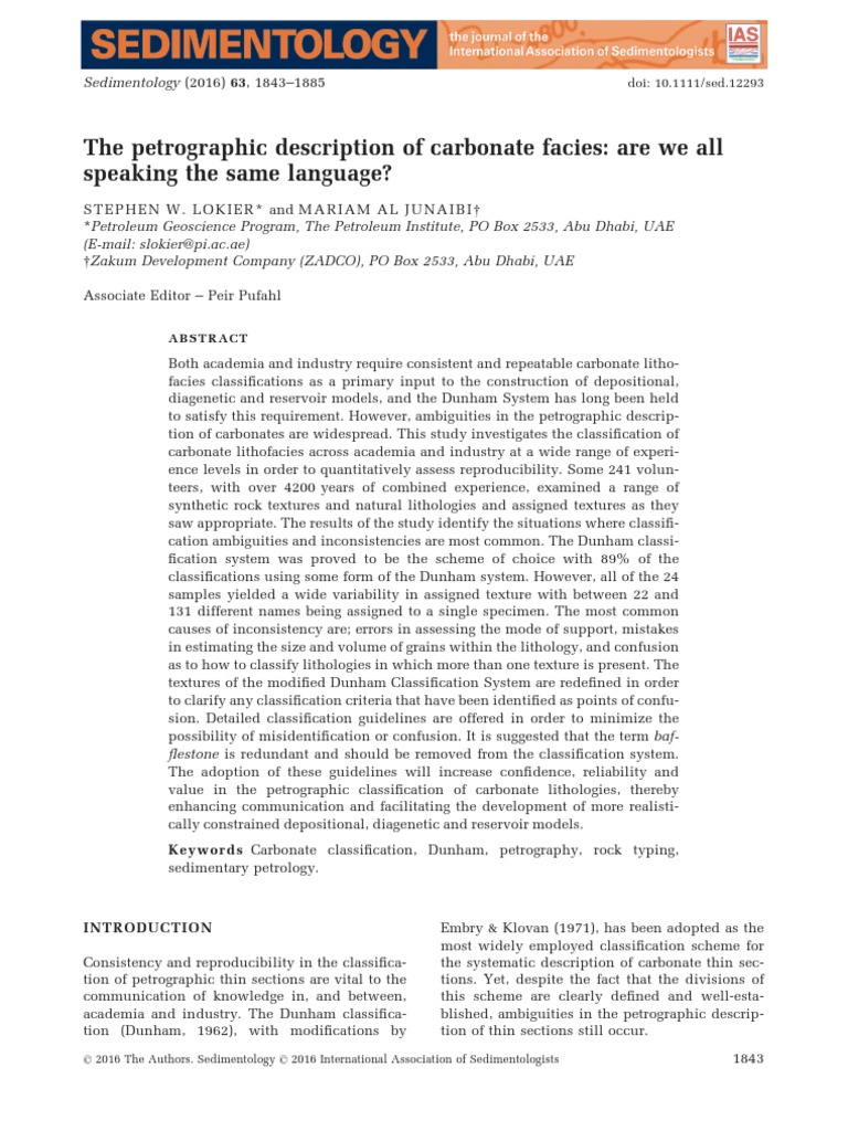 Dunham Classification PDF | PDF | Limestone | Rocks