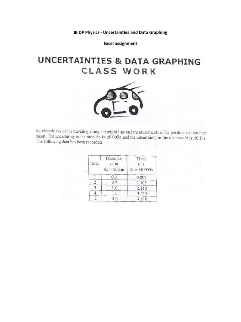 Uncertainties and Data Graphing - Assignment Excel Instructions | PDF ...