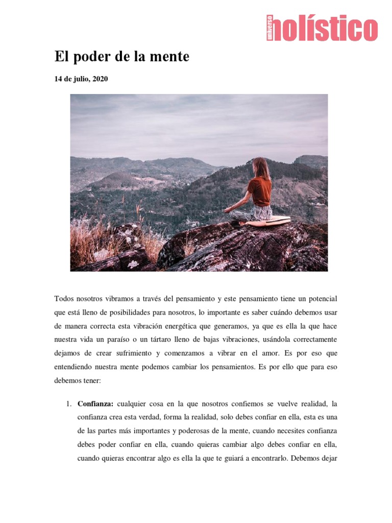 El Poder de La Mente PDF | Descargar gratis PDF | Vida | Amor
