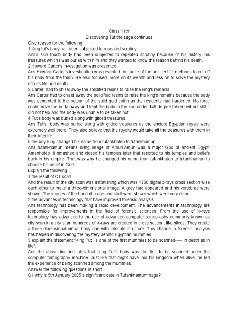 11th Ncert King Tut | PDF | Tutankhamun | Archaeology