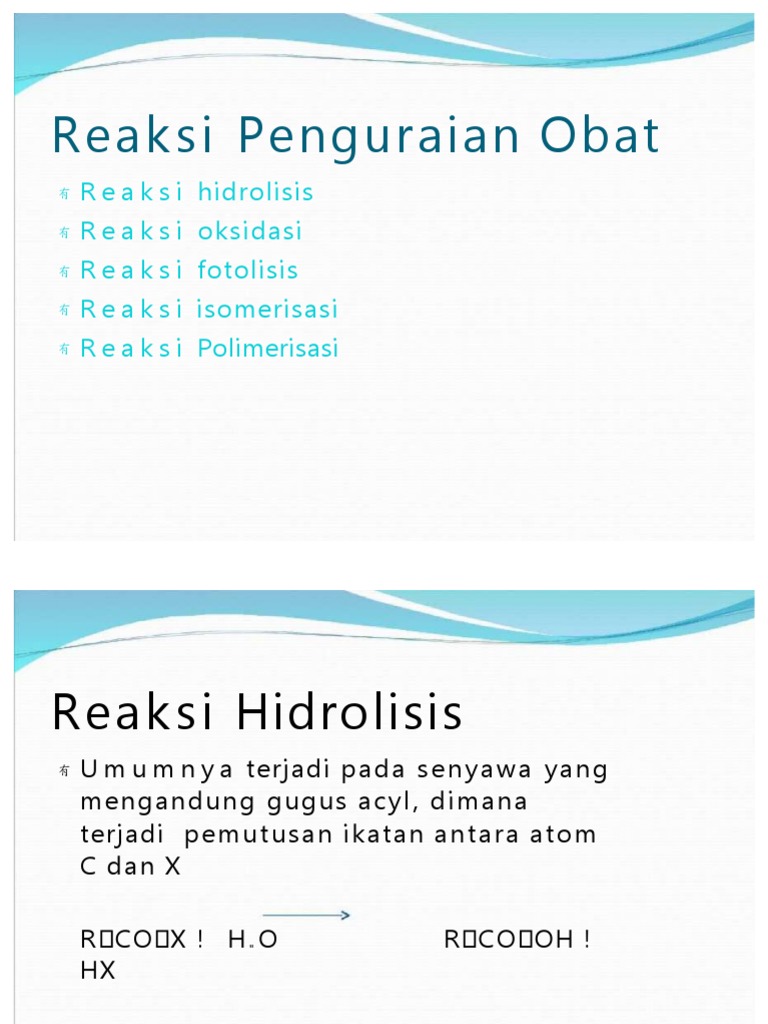 Reaksi Penguraian Obat | PDF | Sains & Matematika