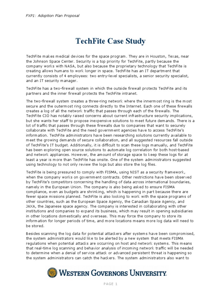 TechFite Case Study | PDF | Firewall (Computing) | Computer Network