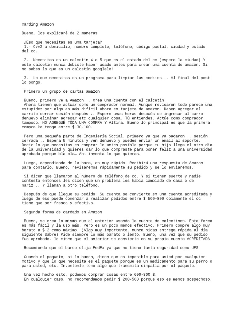 Carding Amazon | PDF | Science | Ciencia y Tecnología