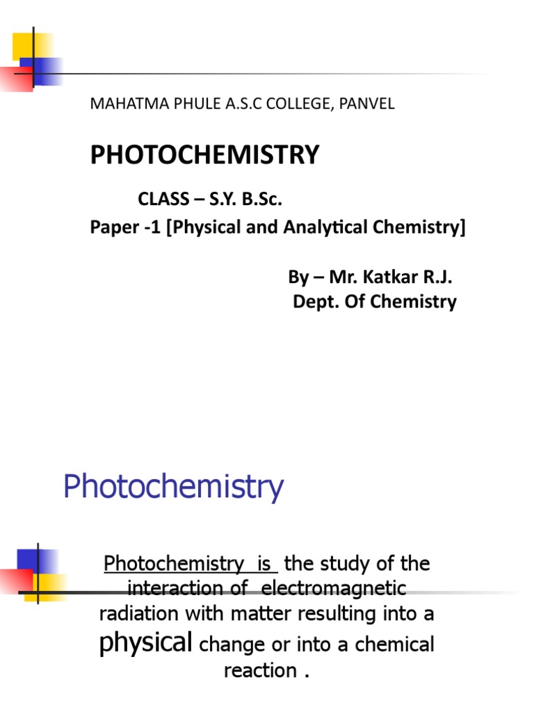 Photochemistry | PDF | Photochemistry | Ozone Depletion